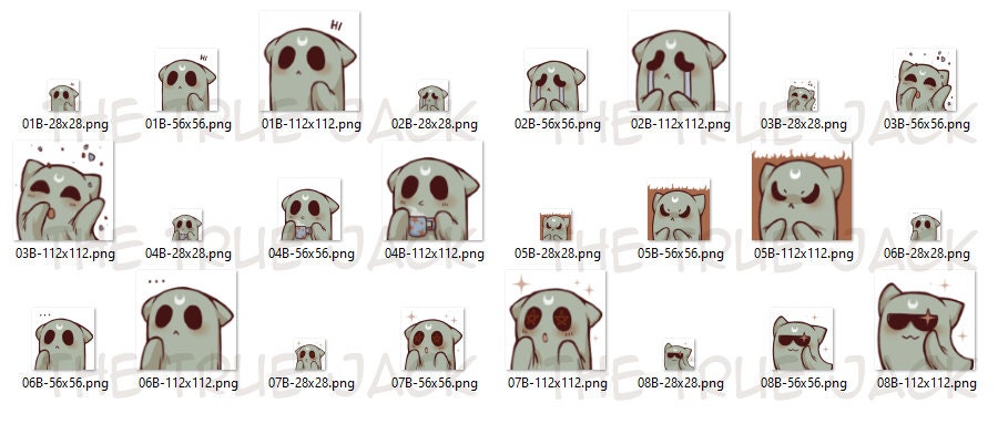 Ghost Kitty Emotes SET 2 | Twitch | Discord | Youtube | Goth Wicca ...