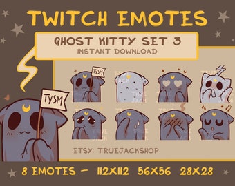 Simple Ghost Emotes SET A | Twitch | Discord | Youtube | Goth Wicca ...