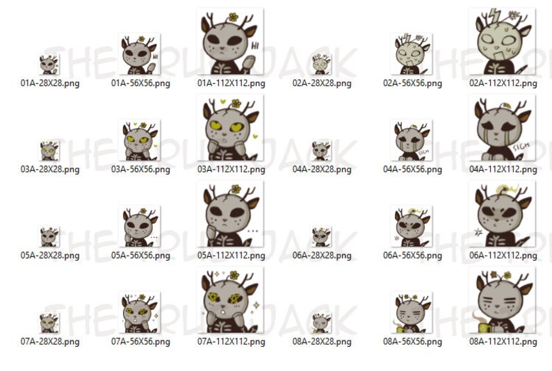 Dead Deer Emote SET A Twitch Discord Youtube Goth Bones Aesthetic ...