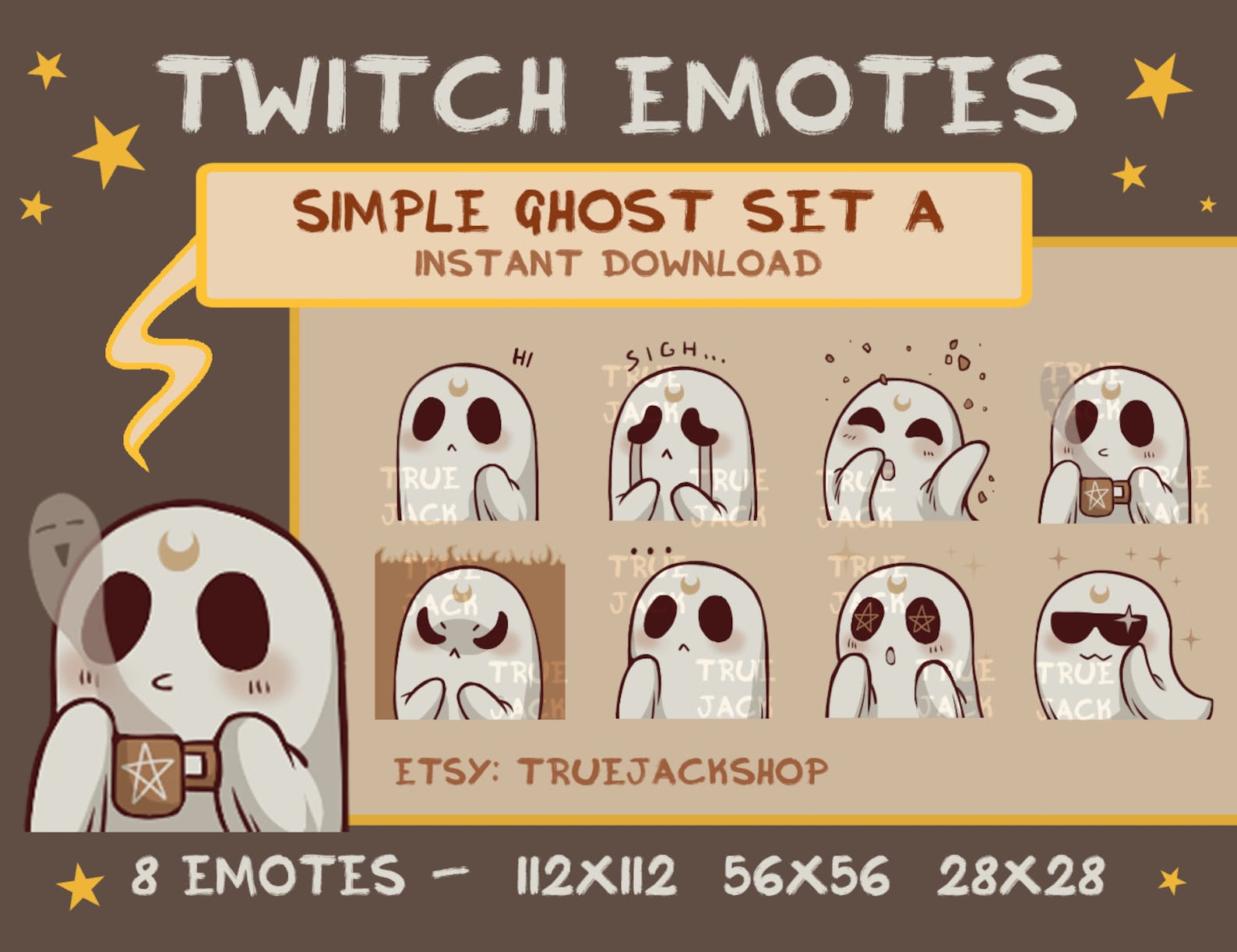 Simple Ghost Emotes SET A | Twitch | Discord | Youtube | Goth Wicca ...