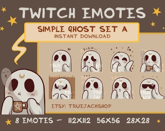 Simple Ghost Emotes SET A | Twitch | Discord | Youtube | Goth Wicca ...