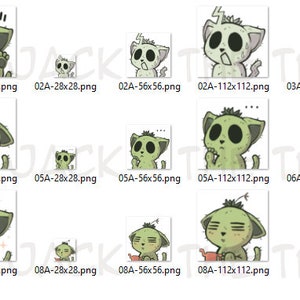 Cacti Cat Emote SET A| Twitch | Discord | Youtube | Gardening Succulent ...