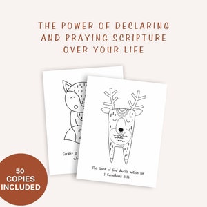 Bible Verse Tracing & Coloring Pages: Kids' Activity Bundle (digital ...