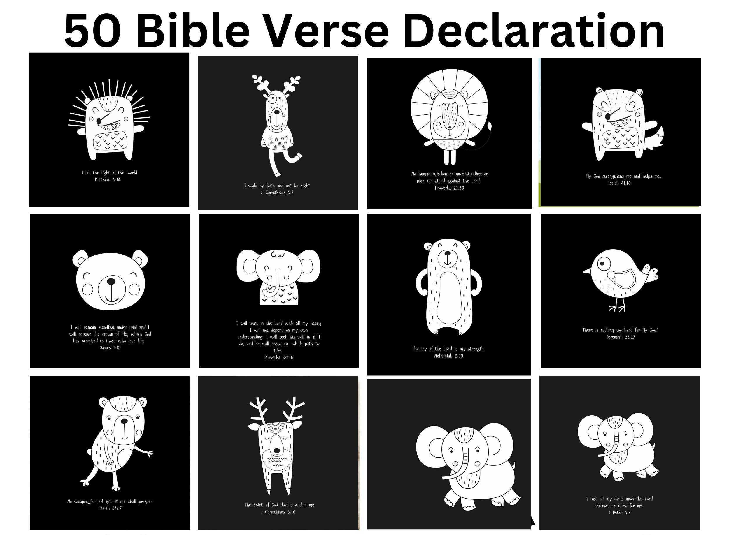 BUNDLE: Bible Verse Declaration Tracing Bible Printables for Kids ...
