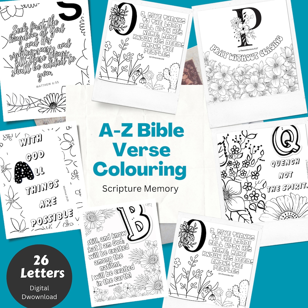 Alphabet Bible Verse Colouring Pages Bible Study Bible Journaling ...