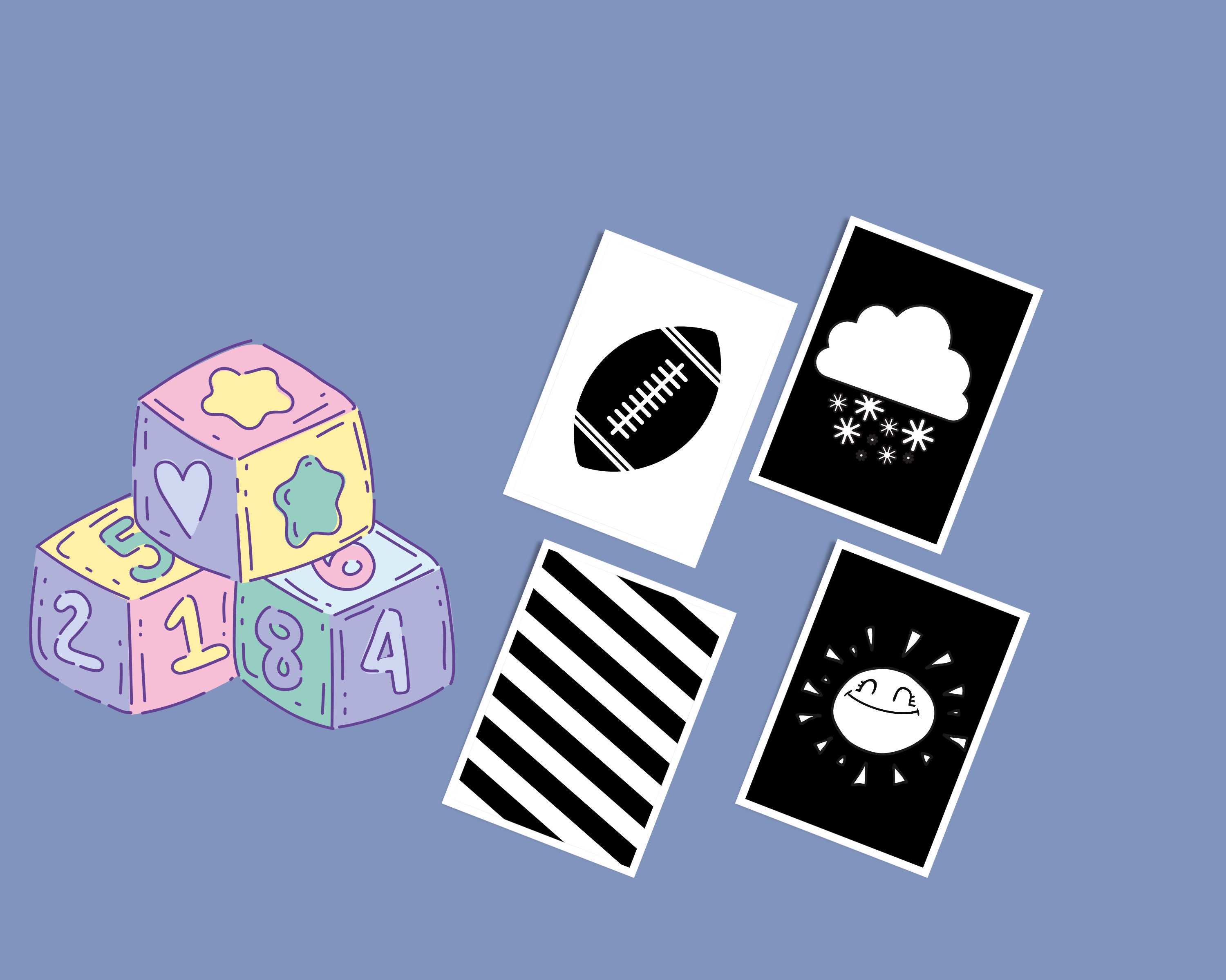 140 PRINTABLE High Contrast Baby Cards. Sensory Flash Cards, Infant ...