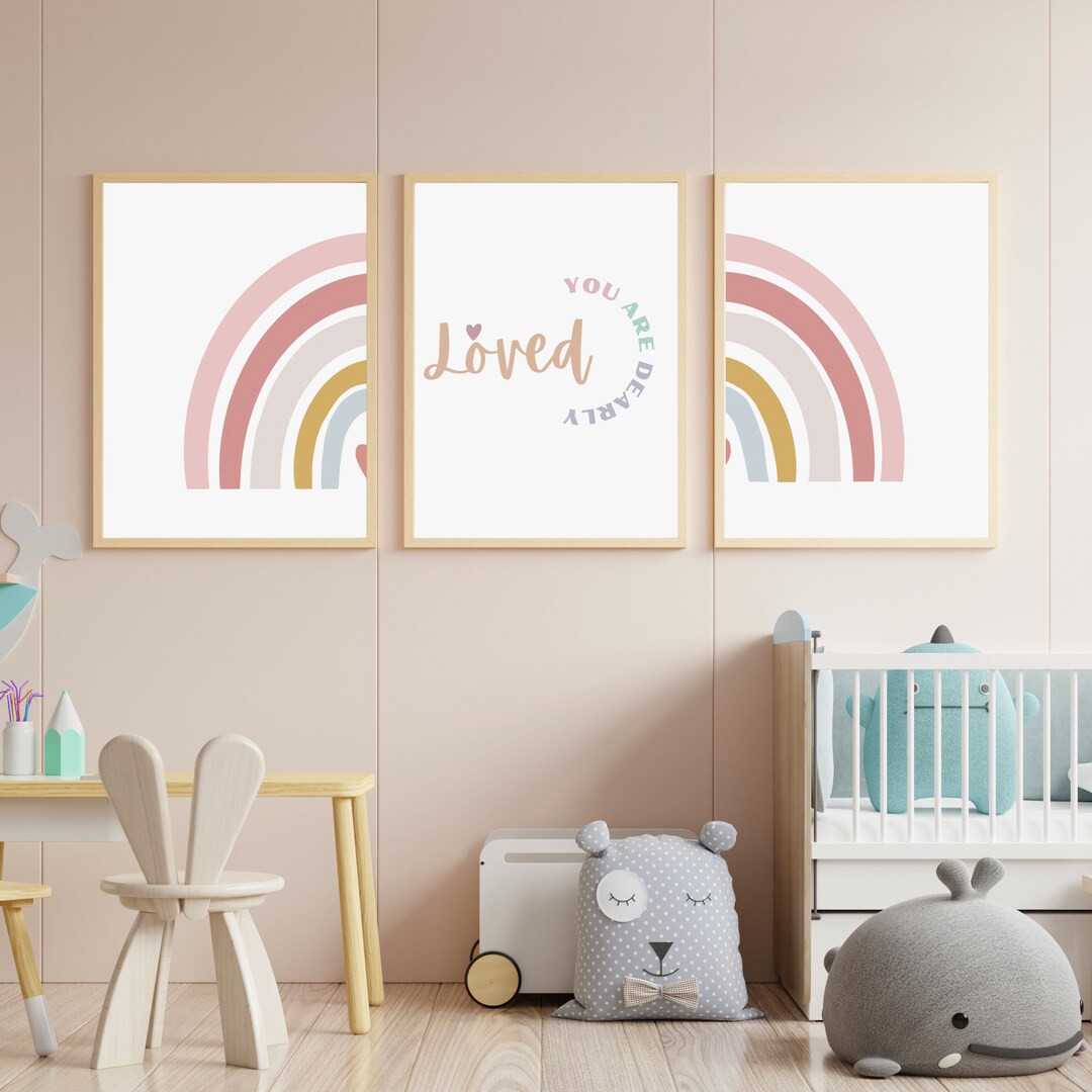 Rainbow Nursery Prints: You Are so Loved, Set of 3 (digital Download ...