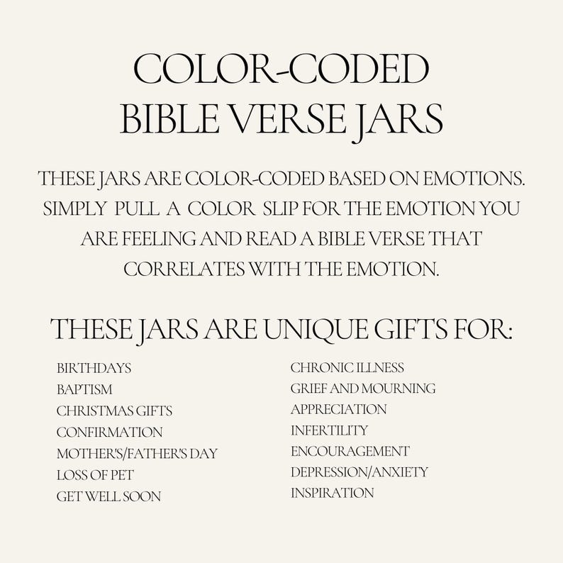 Christian Gift Jar, Bible Verses for Emotions and Feelings, Encouraging ...