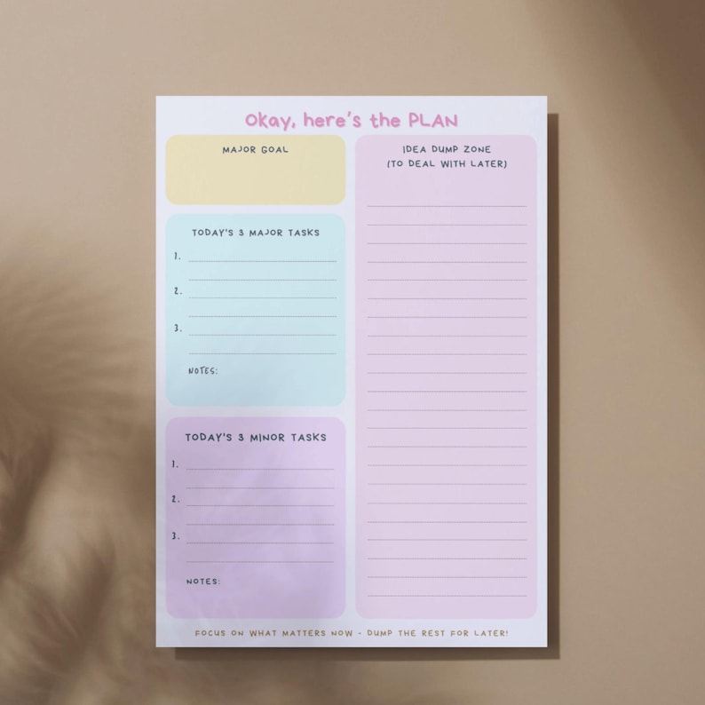 Here's the Plan Planner Notepad | Printable Notepad | Desk Planner With ...
