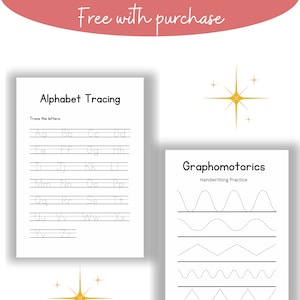 Alphabet & Number Tracing Worksheet: Handwriting Practice (PDF) - Etsy