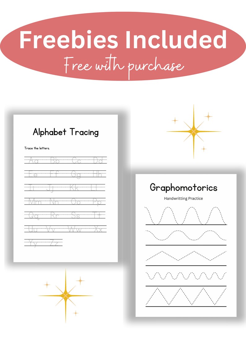Alphabet & Number Tracing Worksheet: Handwriting Practice (PDF) - Etsy
