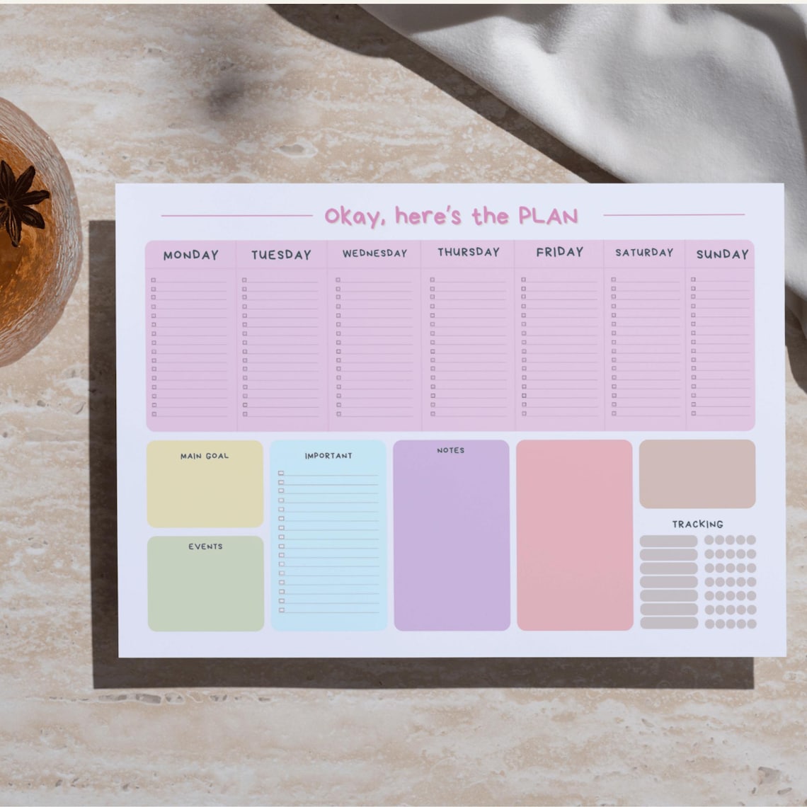 A4 Weekly Planner Pad: Habit Tracker, To-do List (PDF Downloadable ...