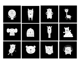 140 PRINTABLE High Contrast Baby Cards. Sensory Flash Cards, Infant ...