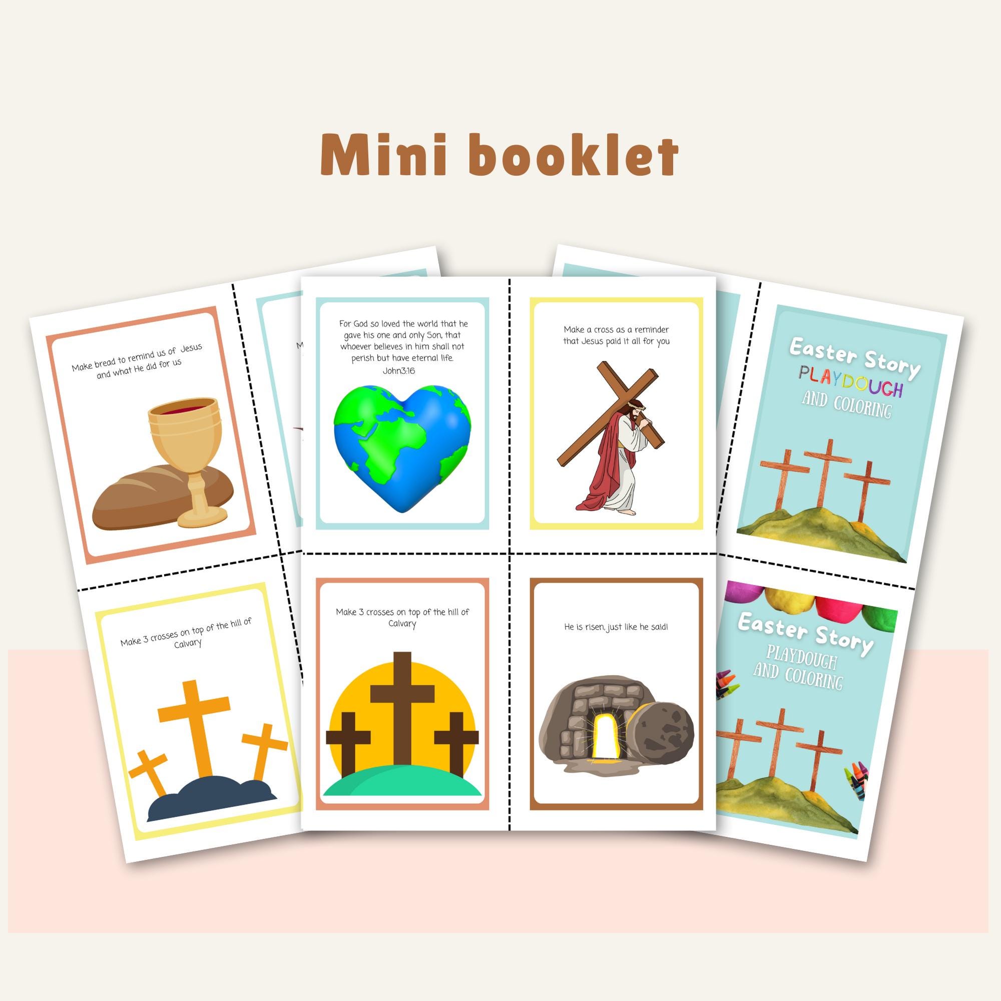 Easter Story Activity Printable: Playdough Mat, Flashcards, Mini-book ...
