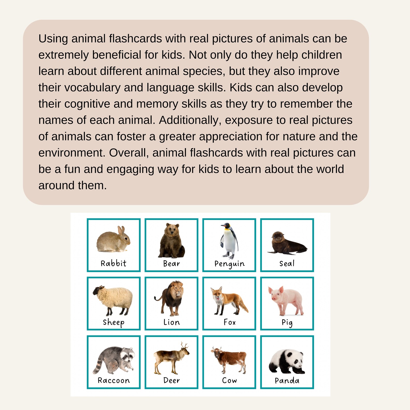 48 Farm Animals Cards, Montessori Flash Cards, Educational Printable ...