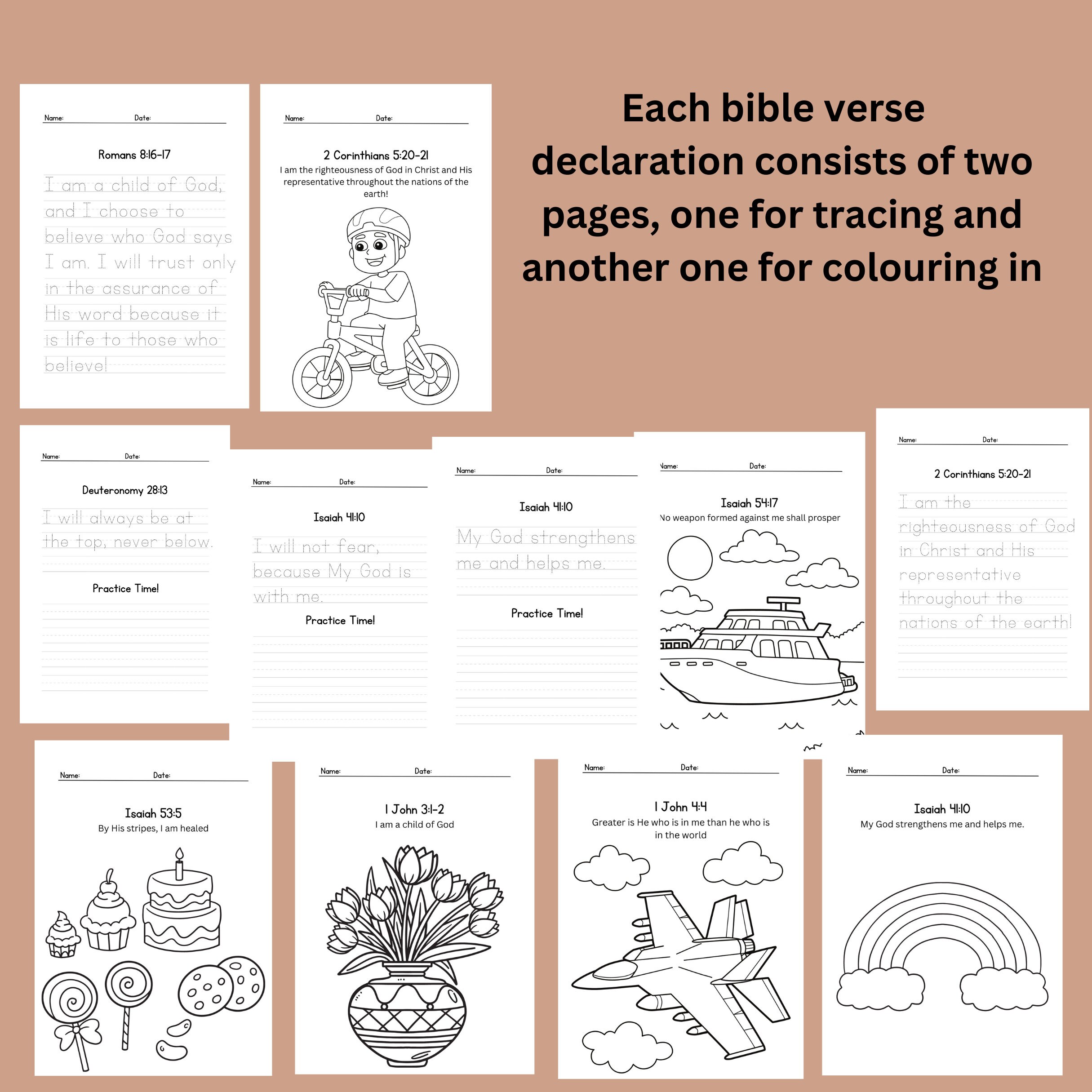 BUNDLE: Bible Verse Declaration Tracing Bible Printables for - Etsy