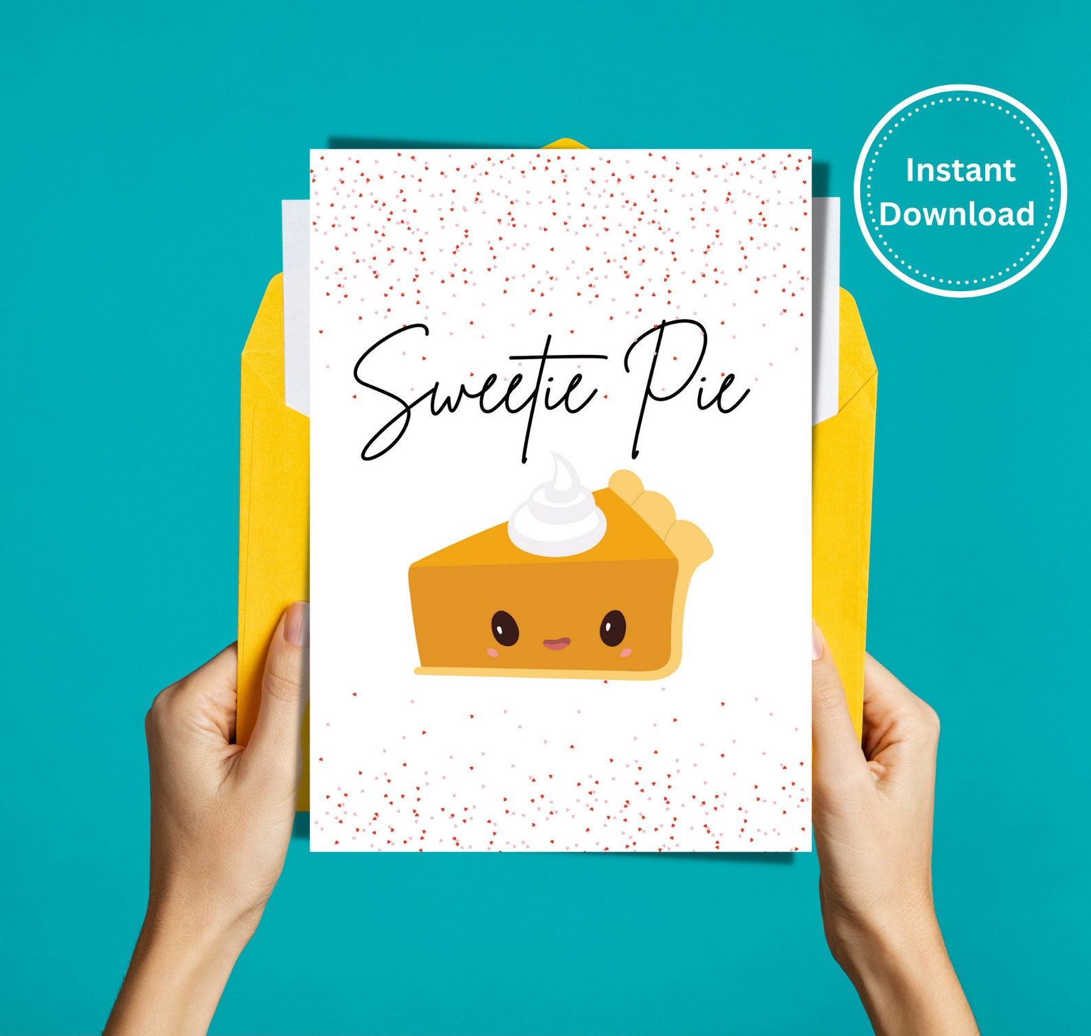 Printable Valentines Day Card/ Happy Valentines Day Card/sweetie Pie ...