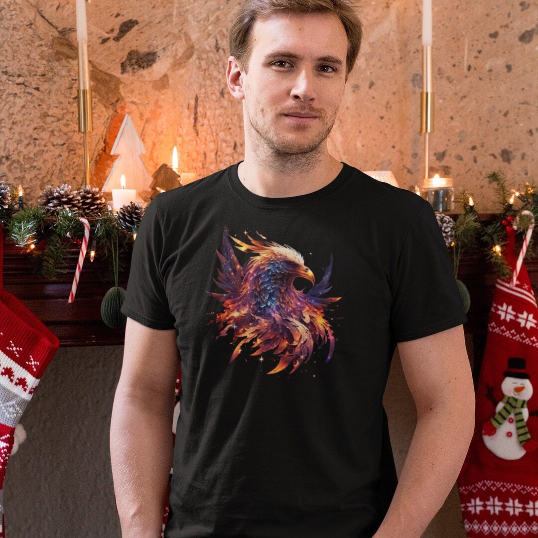 Psychedelic Galactic Cosmic Viking Phoenix Tshirt, Fantasy Surreal ...