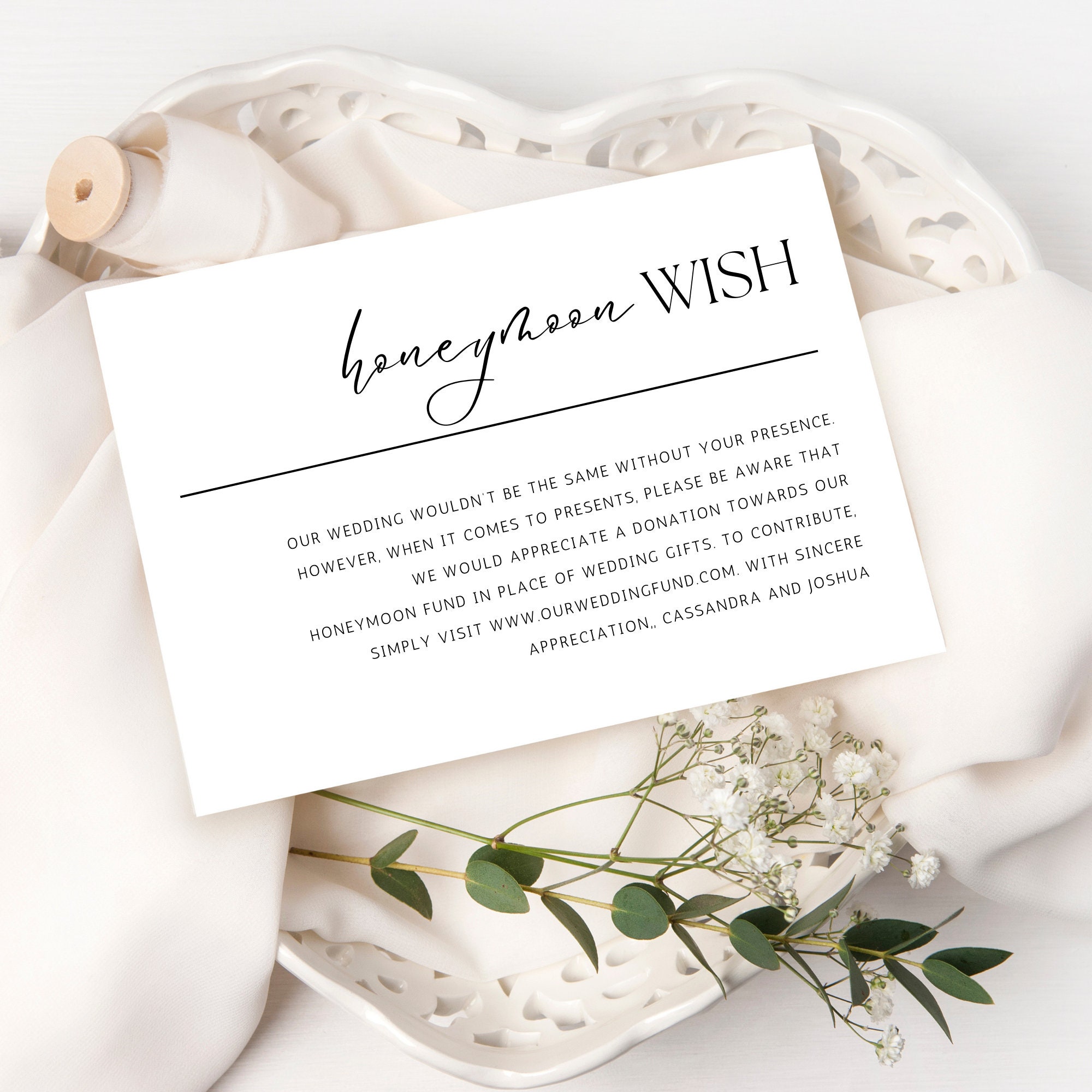 Simple Wedding Wishing Well Card QR Code 3.5x5" Digital Template ...
