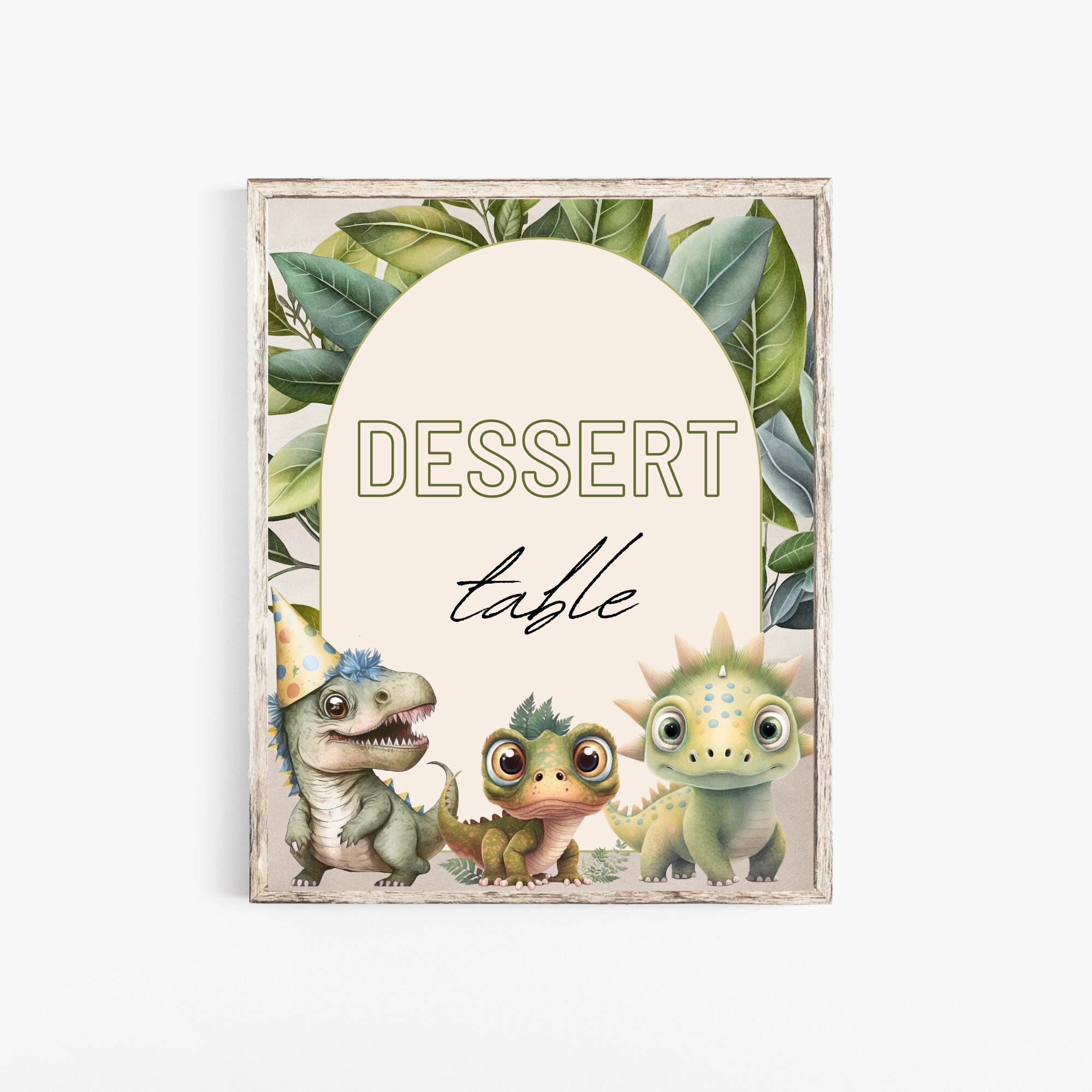 Dinosaur Birthday Party Food Table Sign 8x10" Digital Template ...