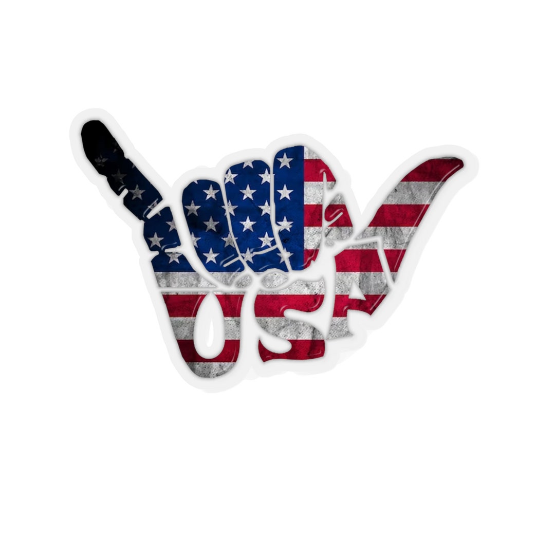 USA Shaka Design Kiss-cut Stickers, Hawaii Kine Bumper Sticker ...