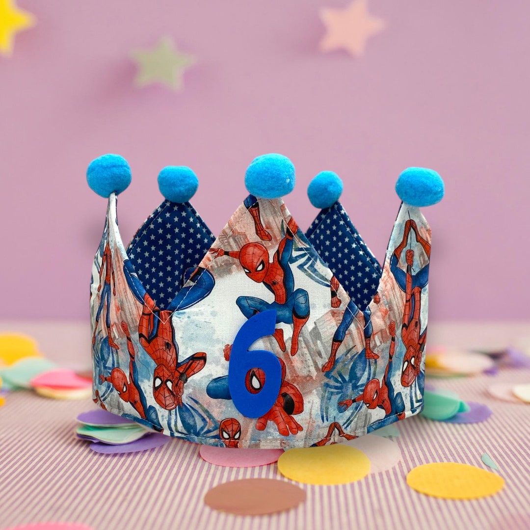 Spiderman Cotton Birthday Crown, Children's Party Crown - Etsy