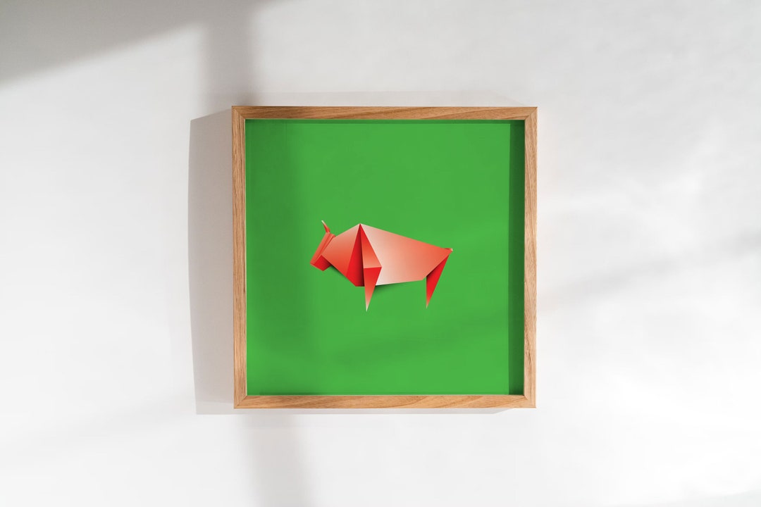 Origami African Big 5 Buffalo Print - Etsy