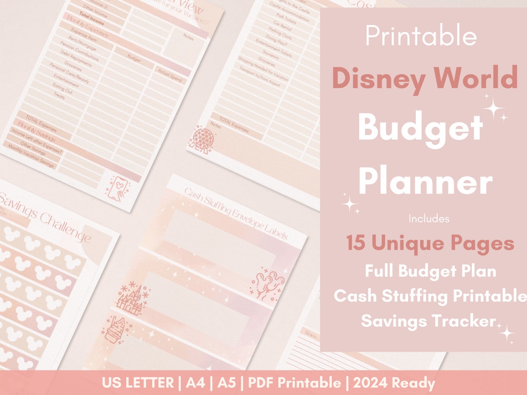 WDW Budget Planner for WDW Vacation Budget Binder Printable for WDW ...