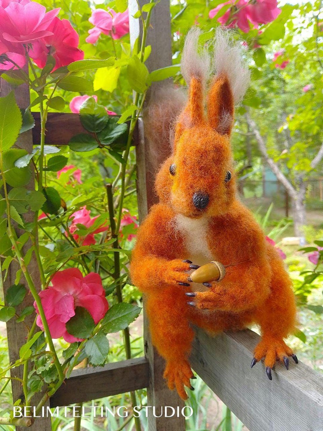 Felted Wool Life Like Realistic Life Size Fauxidermy Squirrel Felt ...