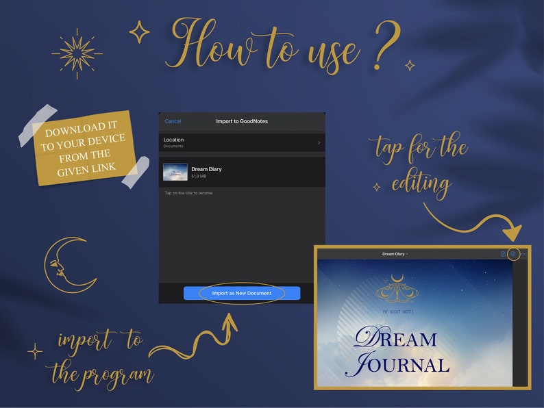 Dreamscape Diary: Digital Dream Journal & Analysis for Ipad, Goodnotes ...