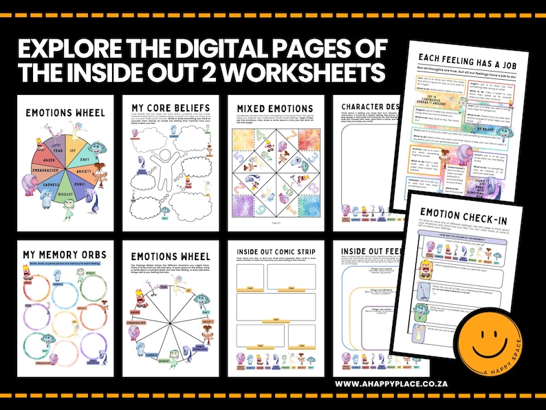 Inside Out 2 Worksheets PDF, Emotional Regulation Printable SEL and ...