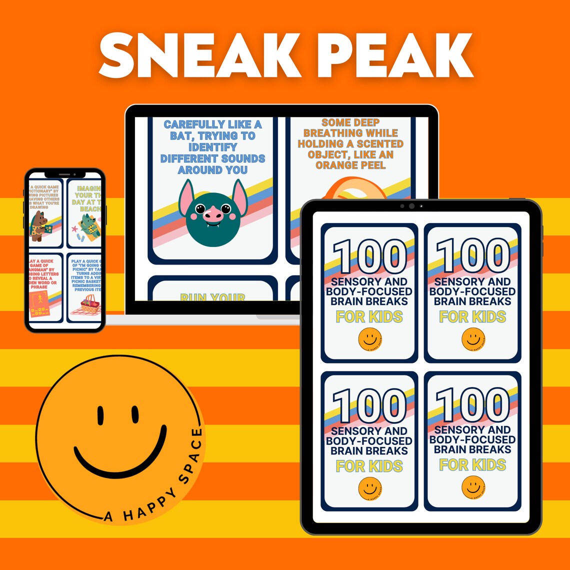 Brain Breaks Activities for Kids Cards Mental Reset Cheat Sheet Somatic ...