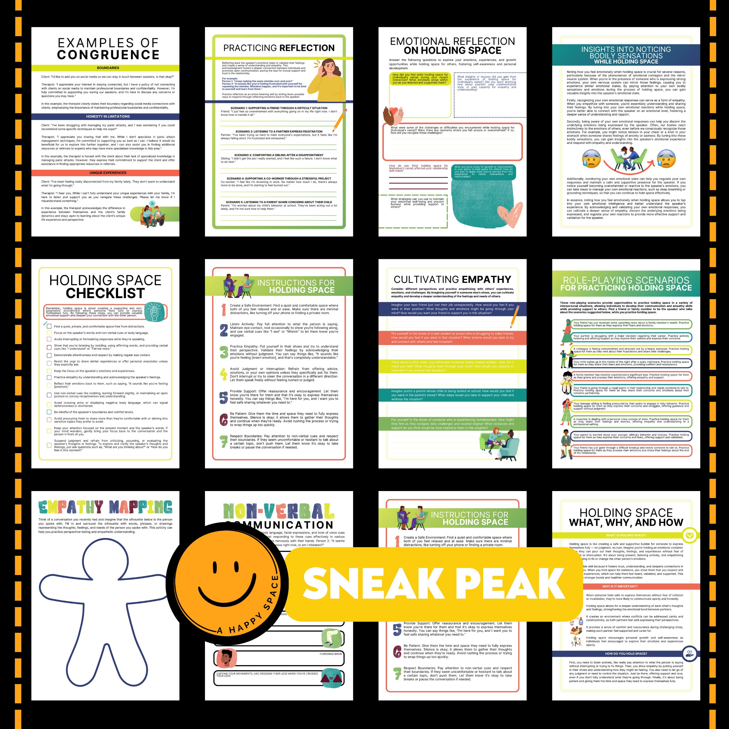 Holding Space Congruence Empathy Skills Worksheets Therapist Support ...