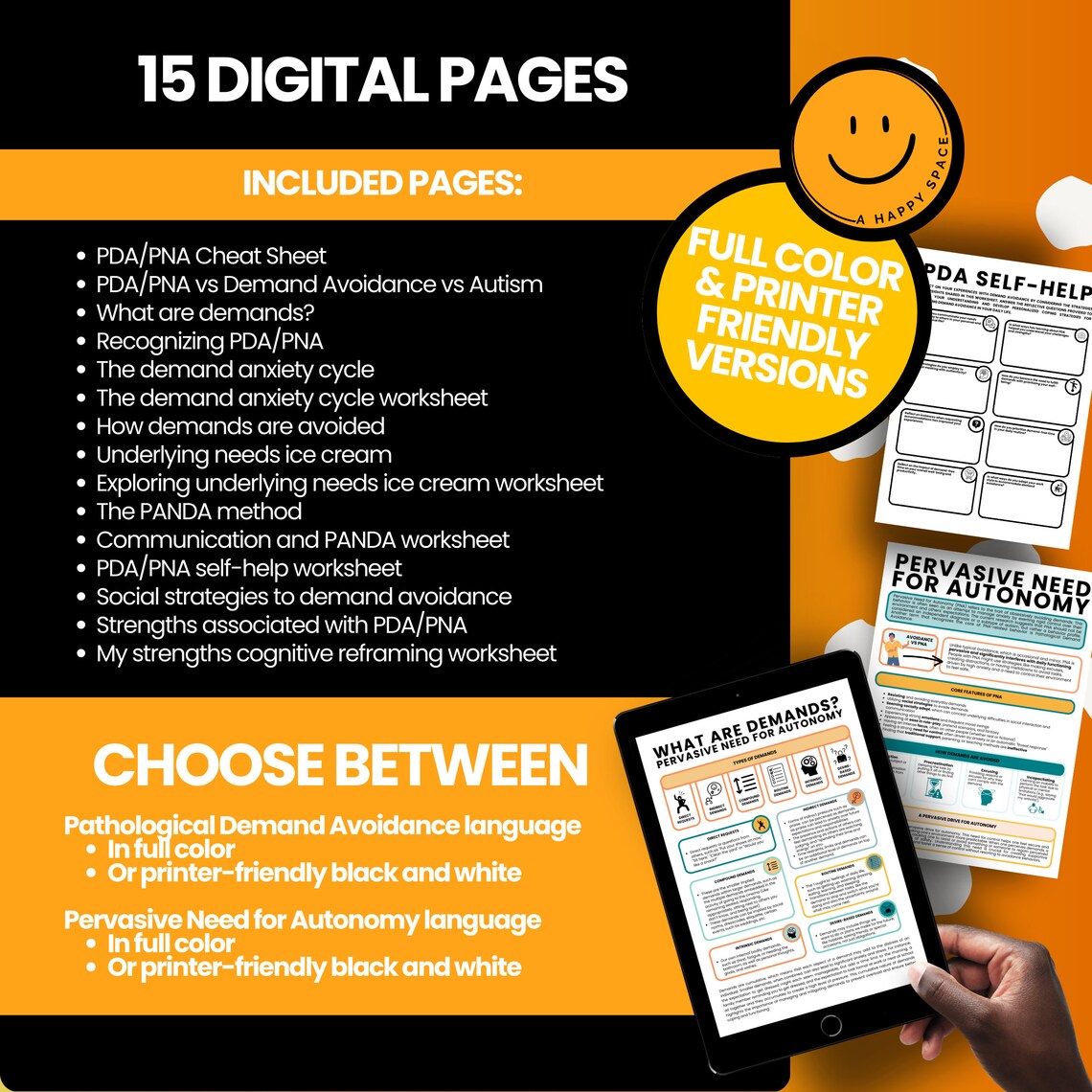 Pathological Demand Avoidance Worksheets PDA Pervasive Drive for ...