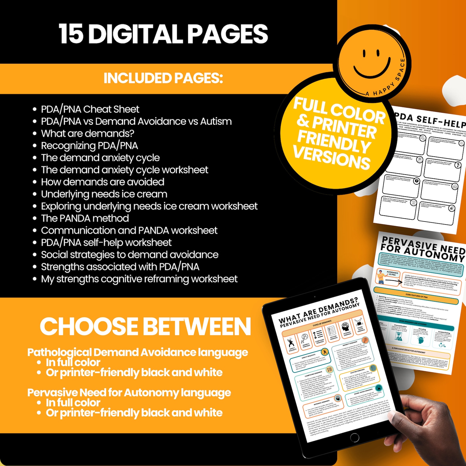 Pathological Demand Avoidance Worksheets PDA Pervasive Need Autonomy ...