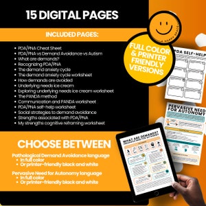 Pathological Demand Avoidance Worksheets PDA Pervasive Drive for ...