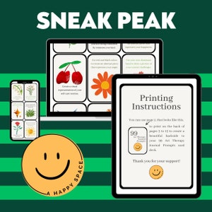 Art Therapy Journal Prompt Cards Tools Resource Therapeutic Healing ...