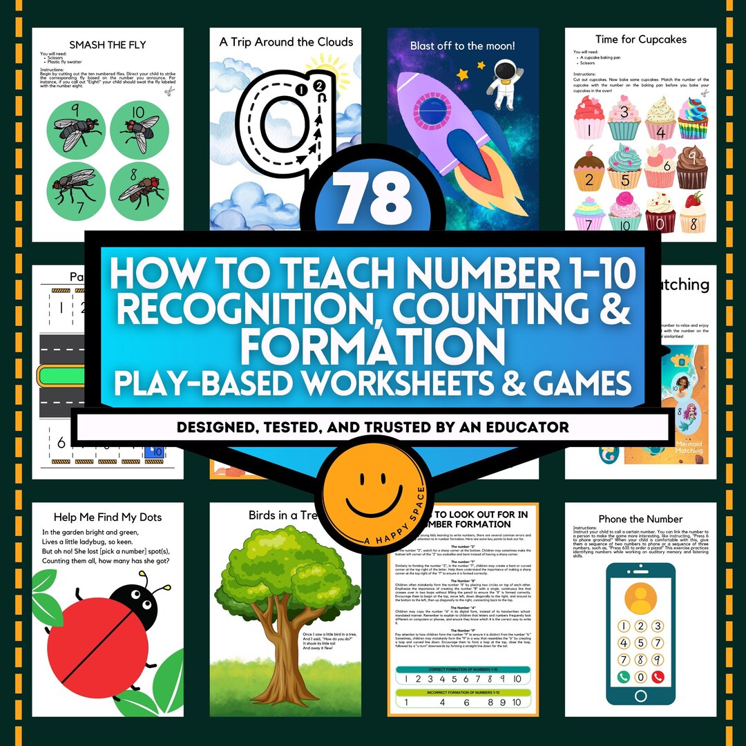 Numeric Literacy Holistic Math Education Correct Number Formation Play ...