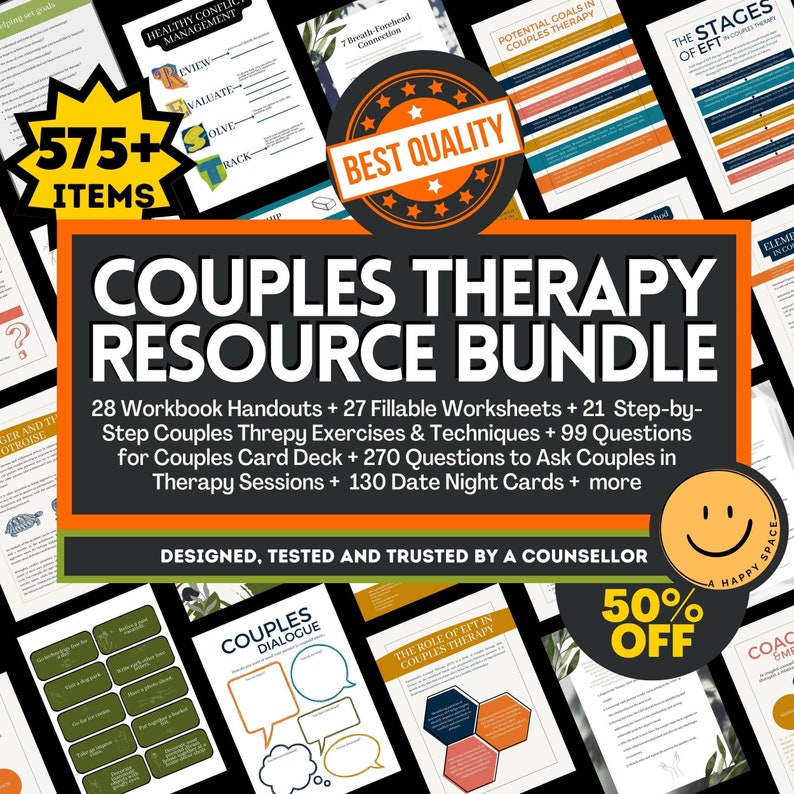 Couples Therapy Resource Bundle for Therapist Relationship Counseling ...