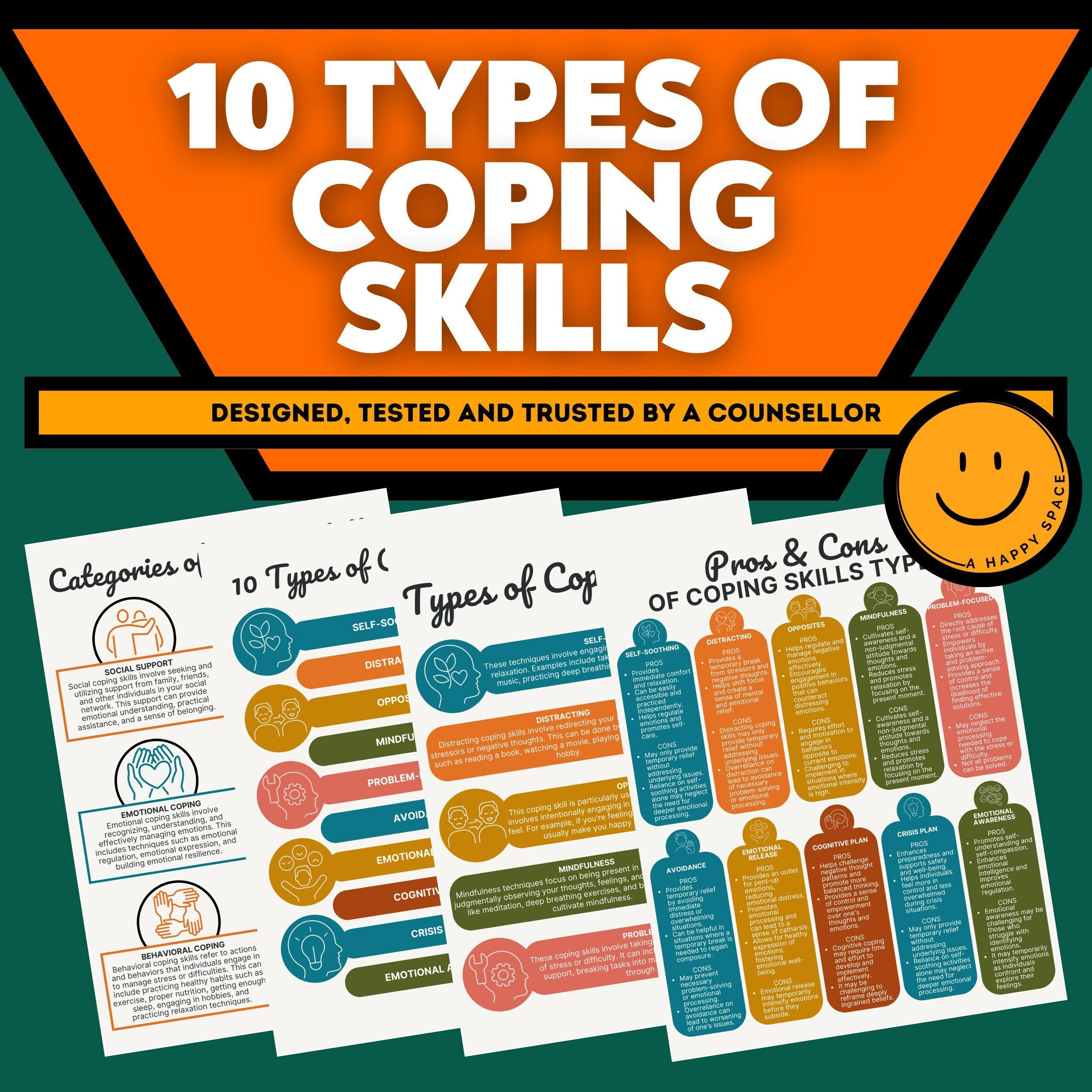 10 Types of Coping Skills for Therapists Tools Therapy Emotional ...
