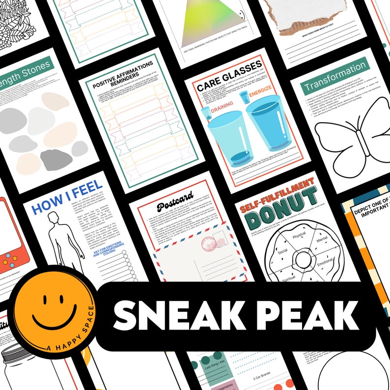 Art Therapy Worksheets Techniques Resource Cards Therapeutic Healing ...