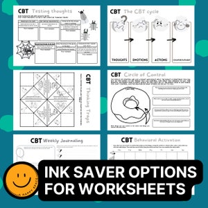 CBT Worksheets for Kids, Cognitive Behavioral Therapy Children Negative ...
