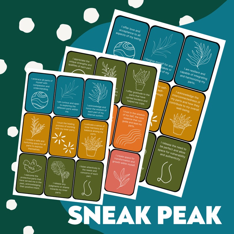 IFS Affirmation Cards, Parts Work Worksheets, Internal Family Systems ...