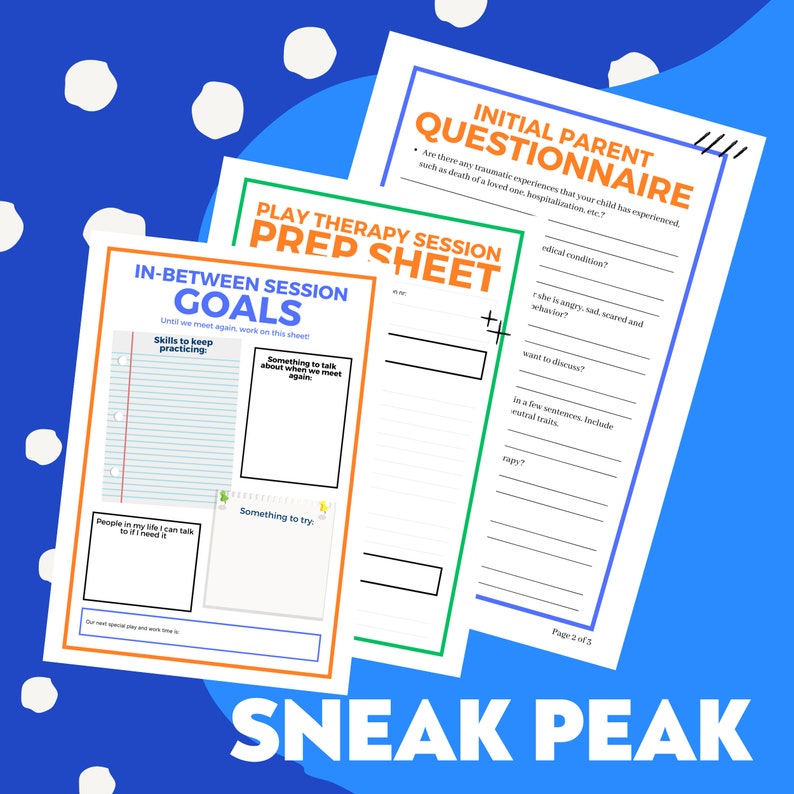 Play Therapist Office Form Templates Tools Child School Counselor ...