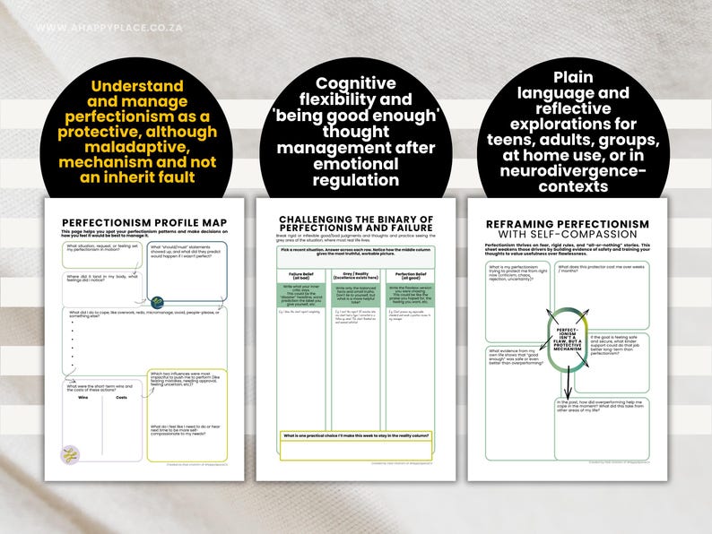 Perfectionism Worksheet, Trauma Informed CBT Therapy & Counseling ...