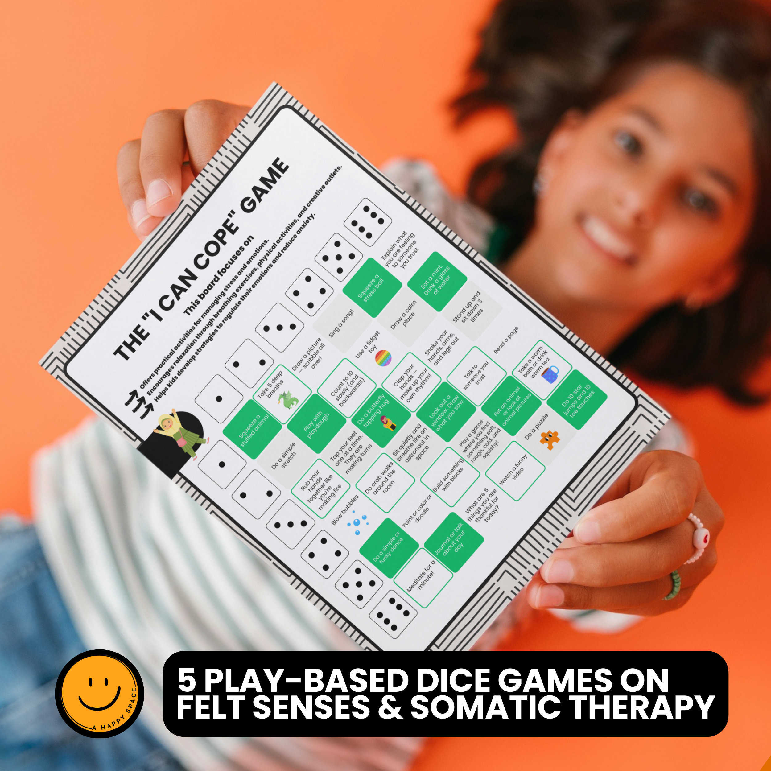 Felt Senses for Kids Dice Game Somatic Awareness Therapy Play Therapy ...