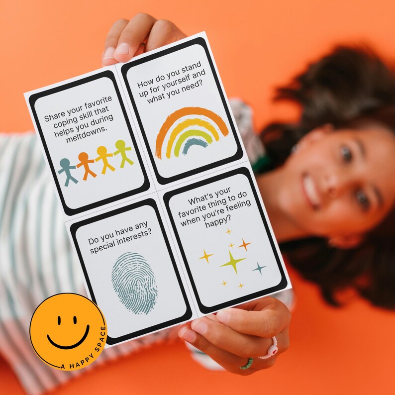 Autism ASC ASD Conversation Cards Kids Tweens Group Therapy Questions ...