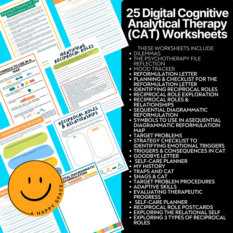 Cognitive Analytic Therapy CAT Worksheets Brief Therapy Attachment ...