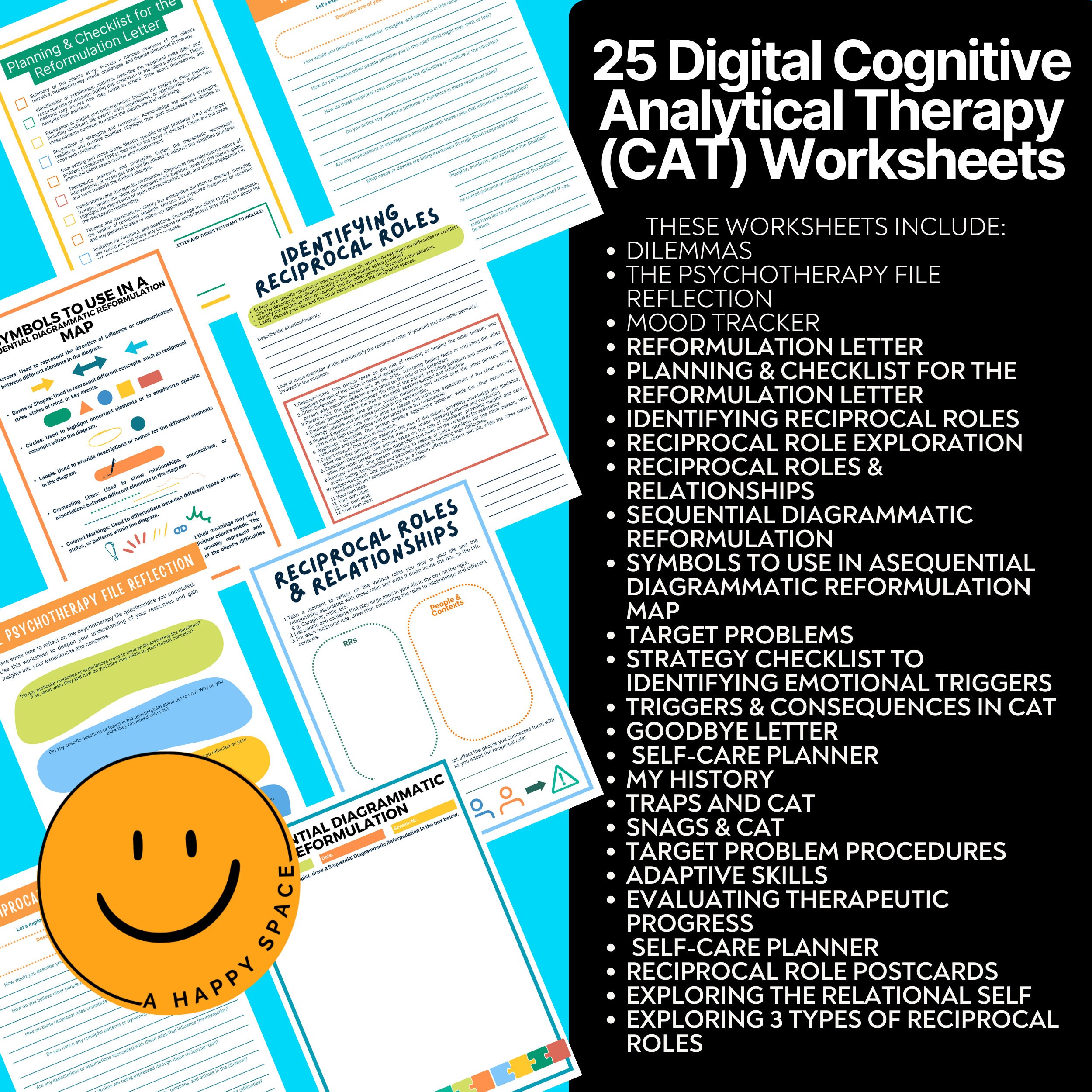 Cognitive Analytic Therapy CAT Worksheets Brief Therapy Attachment ...