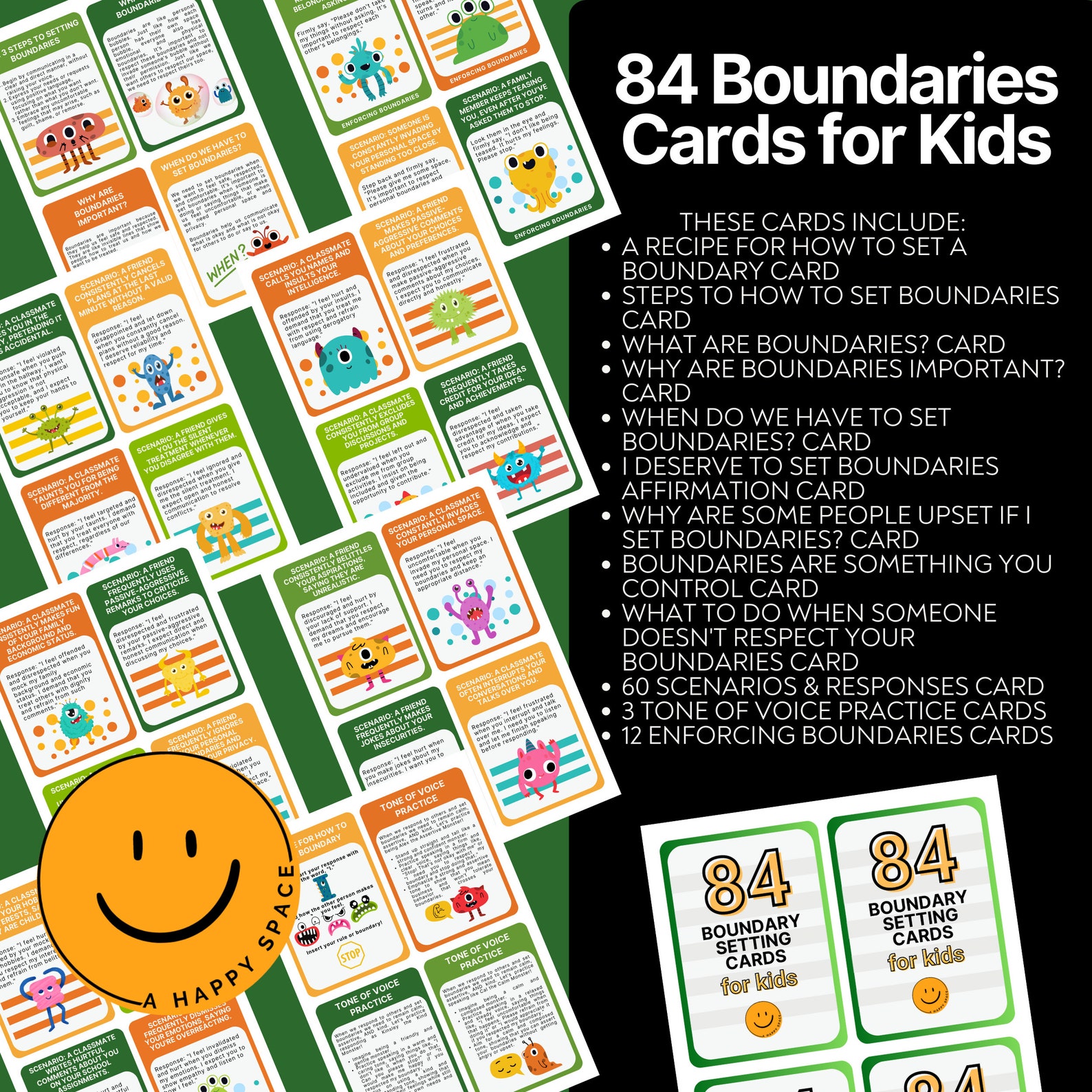 Boundary Setting & Enforcing Cheat Cards for Kids Assertiveness Social ...